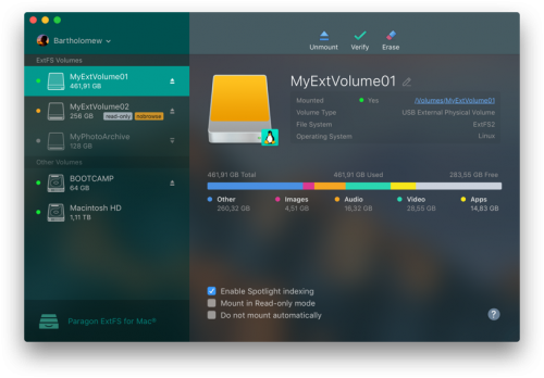 Write/read access to Linux files under macOS High Sierra - extFS by ...